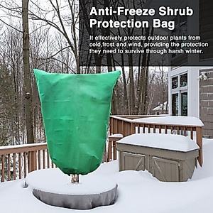 GonLei 2 Packs Plant Covers Freeze Protection 47.7" X 71.7" Large Frost Blankets for Plants Frost Cloth Plant Freeze Protection Tree Covers Freeze Protection Covers Bags with Zipper Drawstring