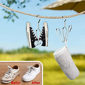 MEILANHUI 2Pcs Shoe Washing Machine Bag, 360° Wrap-Around Cleaning Laundry Shoe Bag for Washer and Dryer Reusable and Durable Zipper Shoe Washing Bag for All Shoe Types and Sizes (Grey)