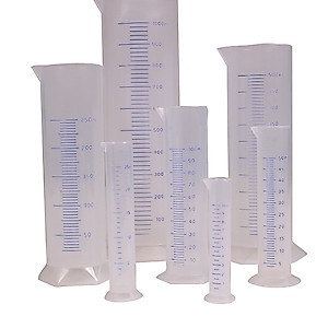 hand2mind Graduated Cylinder Set, Polypropylene Measuring Cylinder, Plastic Graduated Cylinder Container, Lab Equipment, Lab Tubes, Chemistry Science Supplies, School Lab Supplies (Set of 7)