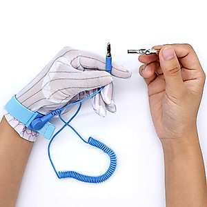 Antistatic Wrist Strap，Adjustable ESD Wristband Bracelet with Grounding Wire Alligator Clip - for Working on Sensitive Electronic Devices (1)