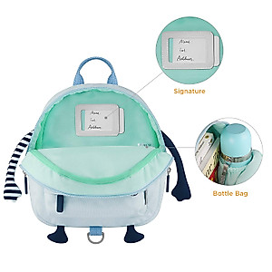 GAGAKU Toddler Backpack with Leash - Mini Kids Backpacks for Boys 2-5 Years Child Safety Backpack 3D Cartoon Animal Anti-Lost Preschool Backpack - Blue