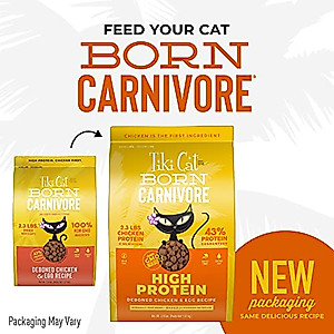 Tiki Cat Born Carnivore High Protein, Deboned Chicken & Egg, Grain-Free Baked Kibble to Maximize Nutrients, Dry Cat Food, 2.8 lbs. Bag