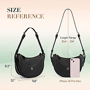 Missnine Shoulder Bag for Women Small Purse Vegan Leather Hobo Bags Crescent Clutch Purses Handbag Ladies Crossbody Bags