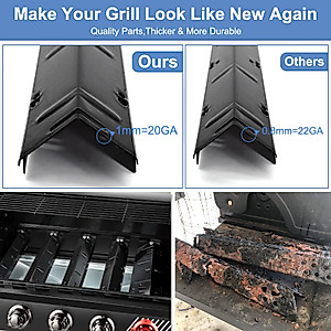 Criditpid Grill Heat Plate Replacement for Dyna-Glo 5 Burner DGH474CRP, DGH485CRP Models, 70-02-411 Porcelain Steel Heat Shield for Dynaglo DGH474CRP, 5 Pack