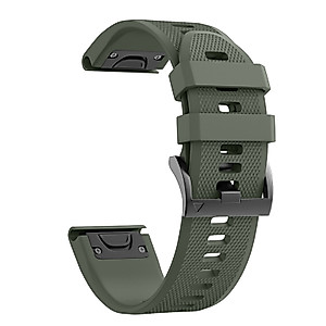 ANCOOL for Fenix 5 Watch Band/Fenix 6 Watch Band/Garmin Fenix 7 Band 22mm Soft Silicone Bands Compatible With Garmin S62 Watch Bands/Fenix 5 PLUS Band(Black,Grey,Army Green)
