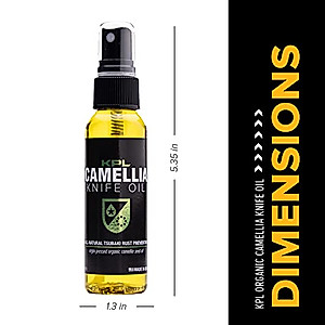 Knife Pivot Lube Camellia Knife Oil for Blades, Natural Camellia Seed Oil for Carbon Steel Knives, Pure Tsubaki Oil, Knife Honing Oil for Cleaning, Knife Oil Lubricant for Blade Care 60ml Spray Bottle