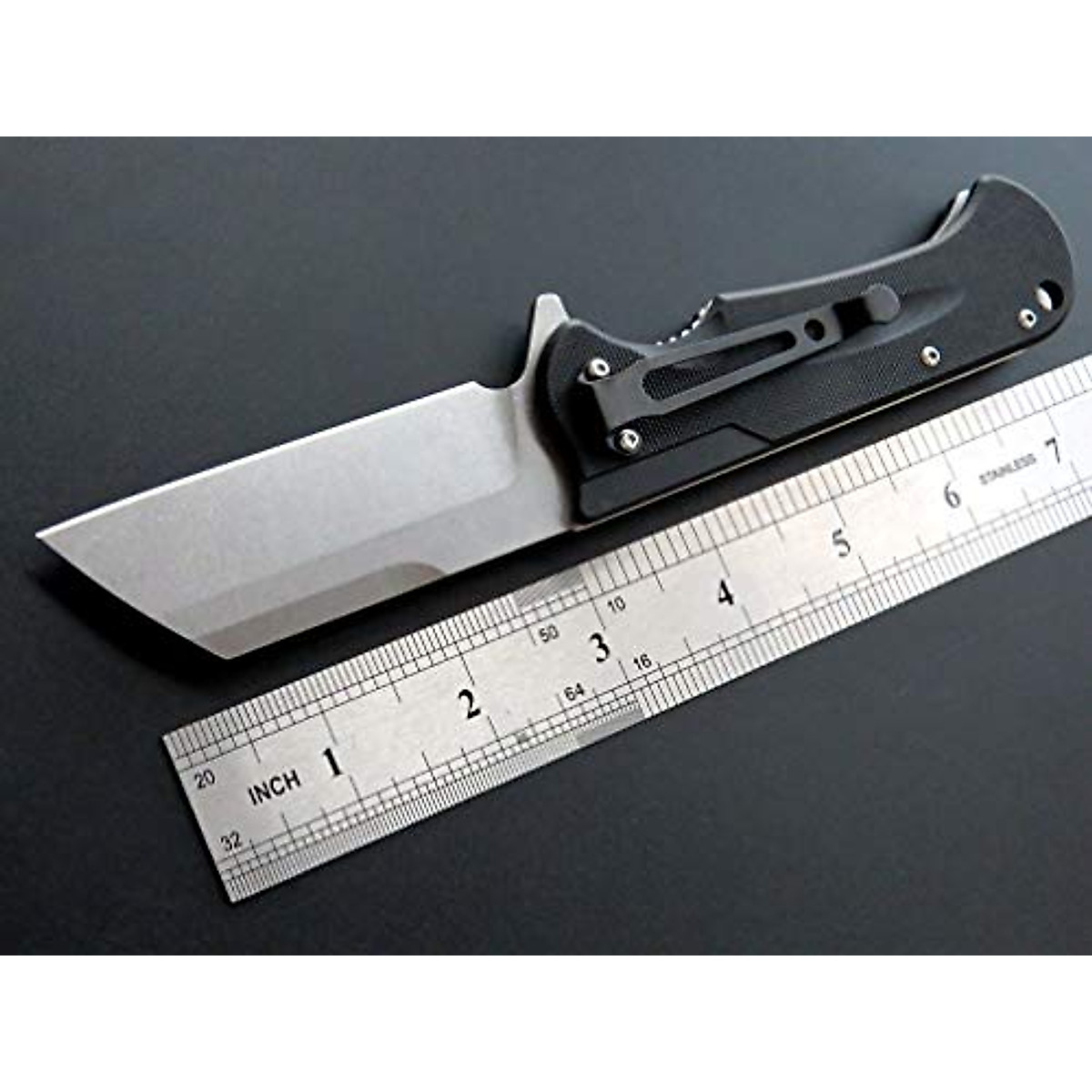 Eafengrow Outdoor Knives D2 Blade and Black G10 Handle,Pocket Knife Withe Clip EDC Multi Tool Pocket Knife (EF227-black)