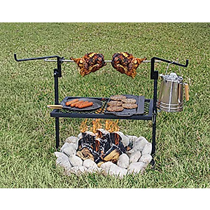 Texsport Heavy Duty Adjustable Outdoor Camping Rotisserie Grill and Spit