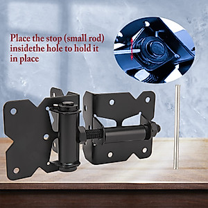 Heavy Duty Gate Hinges for Wooden Fences - 2 Pack, Adjustable Vinyl Gate Hinges with 28 Screws (Black)