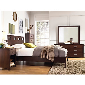 Modus Furniture Solid-Wood Bed, California King, Riva - Chocolate Brown