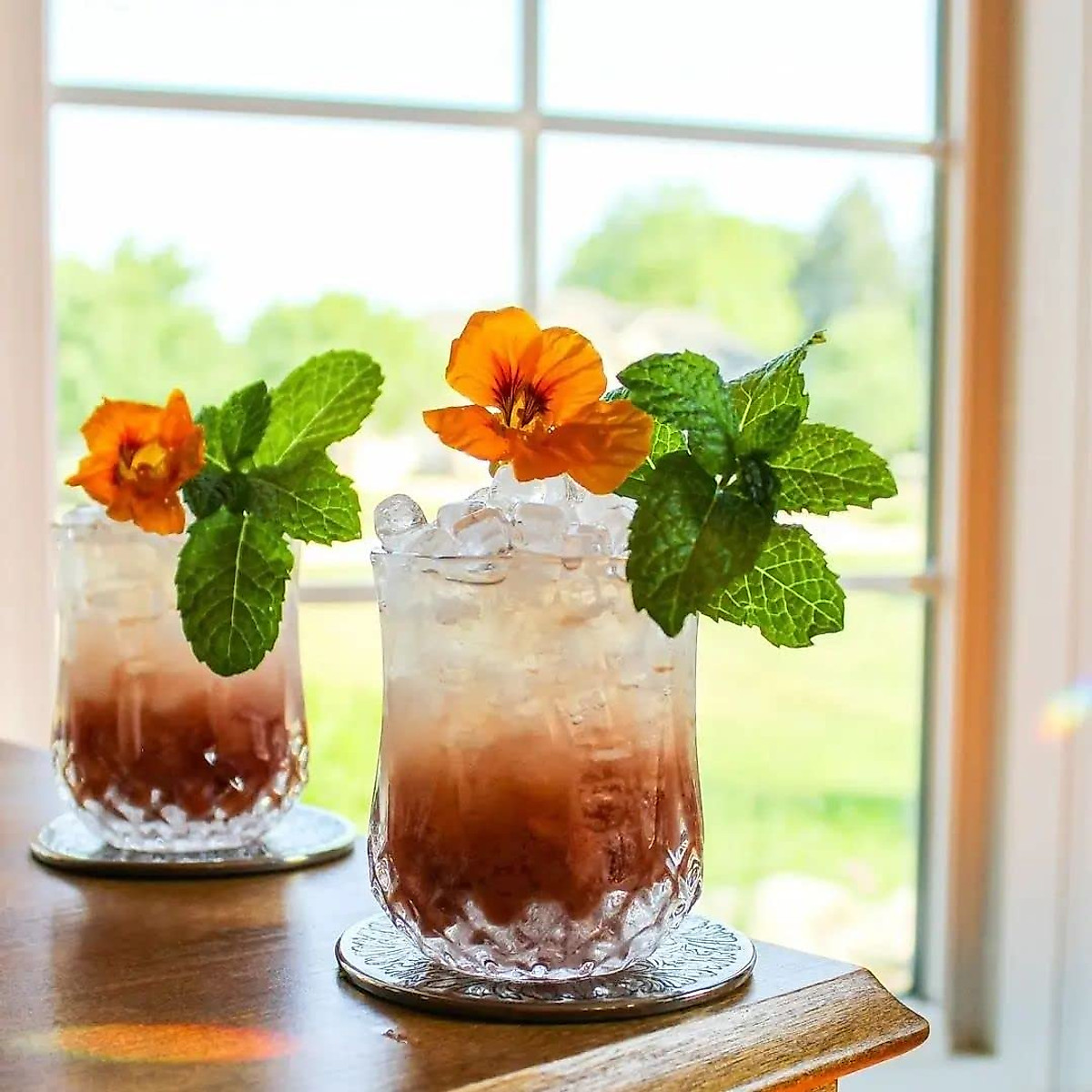 Sister.ly Drinkware, Old Fashioned Whiskey Glasses, Drinking Glasses, Glass Cups, Whiskey Glasses Set of 2, 8 oz., Great for Cocktails, Whiskey, Bourbon, and Mocktails