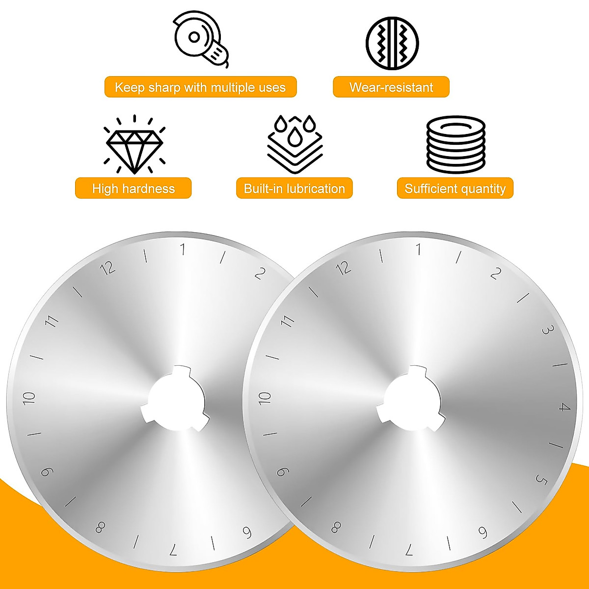 60mm Rotary Cutter Blades 60mm - 10 Pcs Rotary Blades Refill Our Rotary Blades Refills Fit on Most 60 mm Rotary Cutter for Fabric
