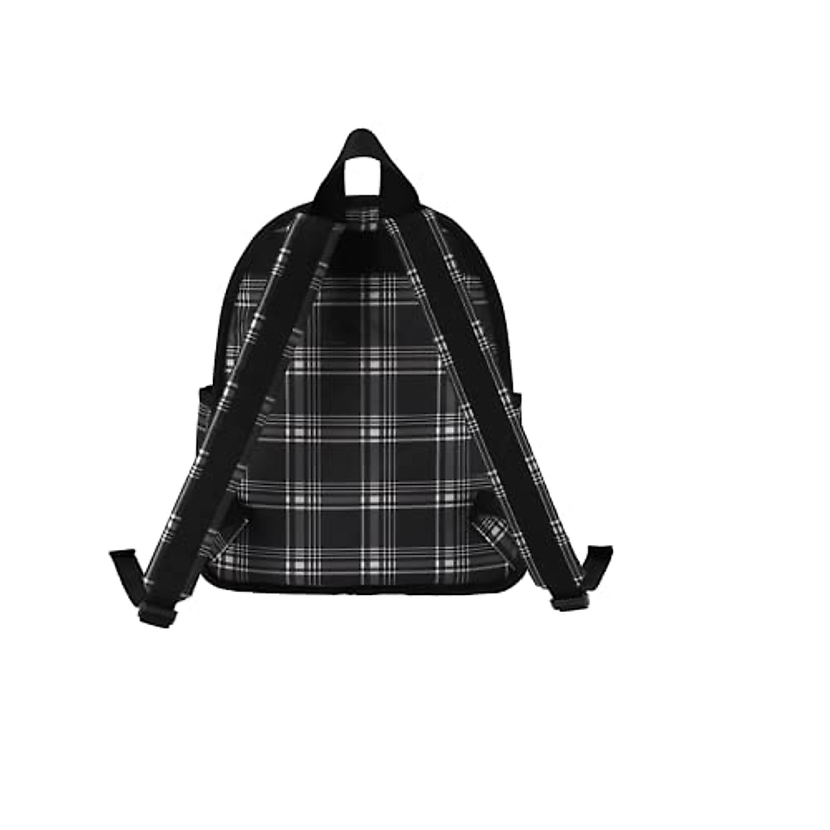 LeSportsac Pearl Plaid Basic Backpack/Rucksack, Style 7812/Color E570, Sophisticated Modern Plaid - Black, Slate Grey & Ivory Pearl