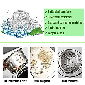 10pcs Mesh Sink Strainer, 4.5" Diameter Stainless Steel Slop Basket Filter Trap, Metal Kitchen Drain Strainer, Hair Basket Drain - Fits Most Kitchen Sinks, Bathroom Sinks,Shower Drains,Floor Drain