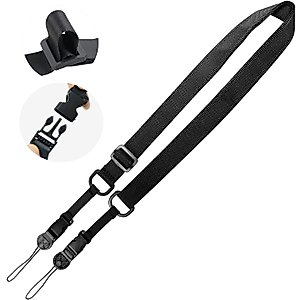 BLOSOMEET Portable Shoulder Strap for iPad/Samsung Tablet Case/Camera- Adjustable removable Neck Strap-Nylon,Black