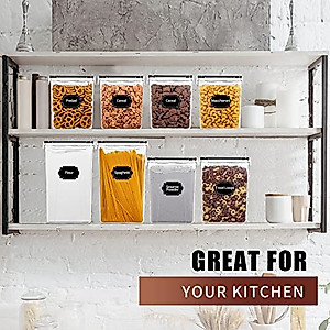 Skroam Large Airtight Food Storage Containers with Lids, 10 Pack Cereal Containers Storage Set - BPA Free Pantry Organization and Storage for Flour, Sugar & Rice with Measuring Cup, Labels & Marker