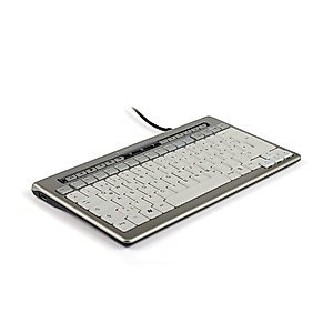 BakkerElkhuizen S-Board 840 Keyboard Ergonomic Compact, Lightweight for use with Laptop and Desktop PCs., an Integrated Numeric pad, a Larger Enter Key, and Two USB Ports.