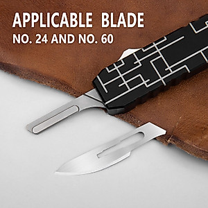 TGZUO Aluminium Alloy Scalpel Pocket Knife with Clip Small EDC Telescopic Retractable Box Cutter Precision Craft Utility Knife 10pcs #60#24 Carbon Steel Blades