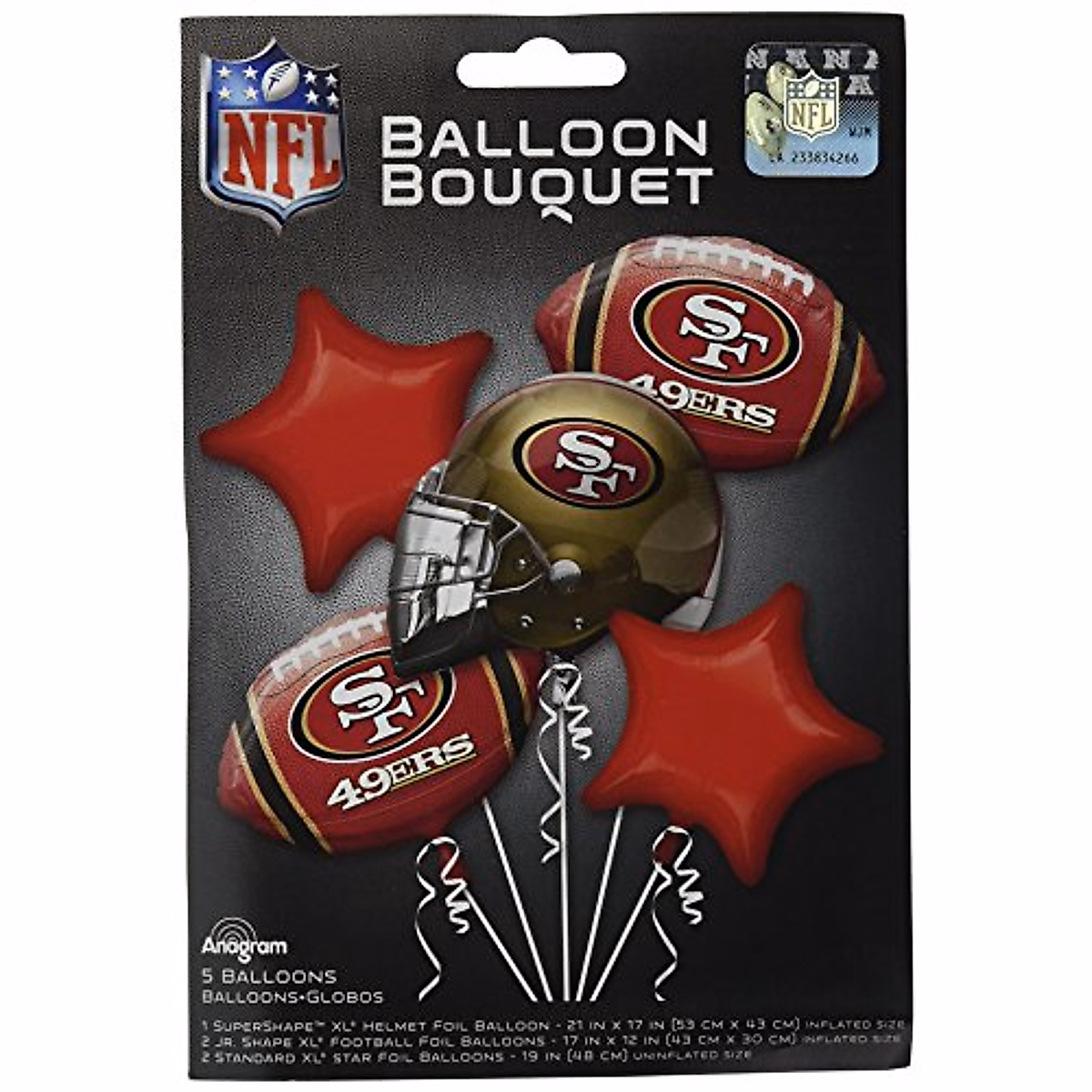 Anagram Bouquet 49ERS, One size, Multicolor