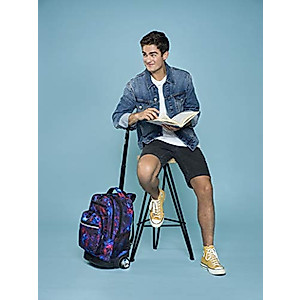 J World New York Sundance Rolling Backpack Girl Boy Roller Bookbag, Sprinkle, 20 Inch