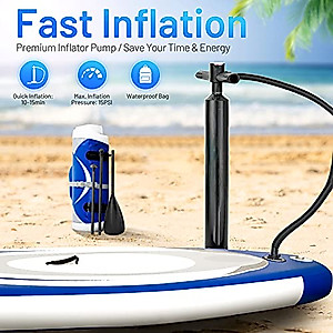 GYMAX Inflatable Stand Up Paddle Board, 6” SUP with Premium Complete Accessories, Backpack, Pump, Leash, Paddle & Removable Fins, Portable Stand Up Boat for All Skill Level