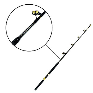 EatMyTackle Roller Guide Saltwater Fishing Rod | Blue Marlin Tournament Edition (60-80lb)
