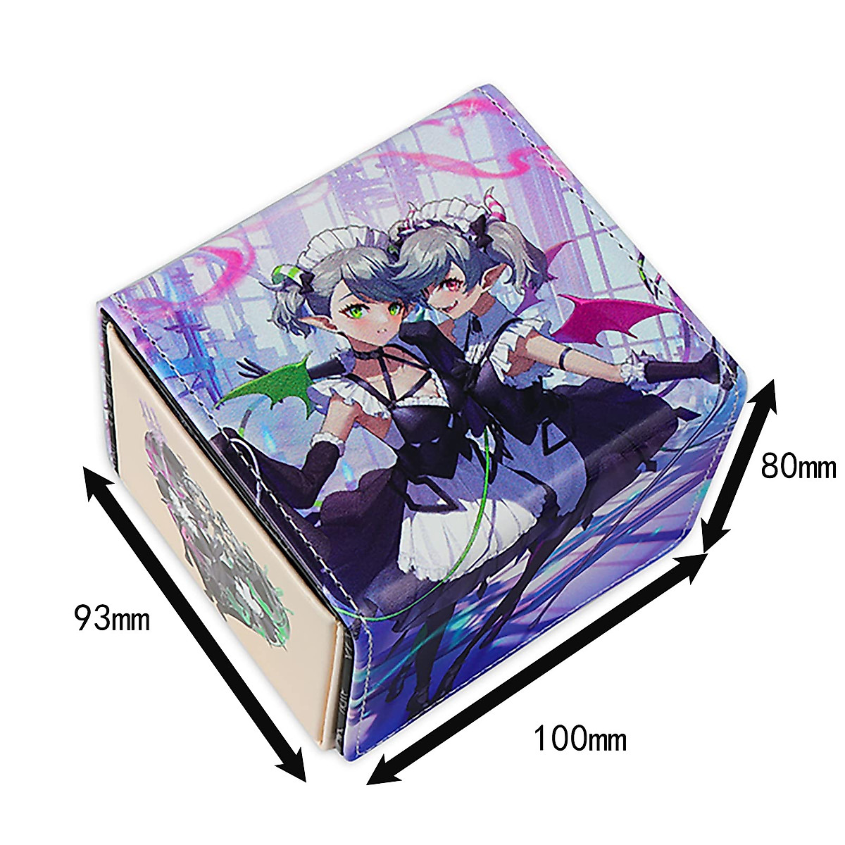 BlackLotos Leather Card Sotrage Box Magnetic Trading Card Collection Box Fit 100+ Double Sleeved YGO Cards for Collectible Cards Deck Playing Card Box (Purple)