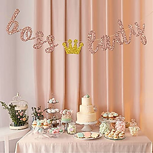 INNORU Boss Lady Banner, Girls Queen Women Birthday Party Decorations, Baby Shower, Girls 1st Birthday Banner, Gender Reveal Party Decorations Rose Gold Glitter