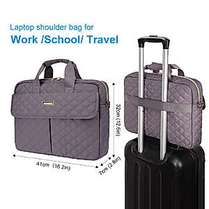 Bonioka Laptop Bag Computer Laptop Case for Women, 15.6 Inch Briefcase Shoulder Bag Water Resistant for Work School Travel Purple