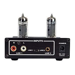 Rockville TubeHead Tube Headphone Amplifier Amp / 6K4 Tubes / 16-300 Ohms/180mW, Black