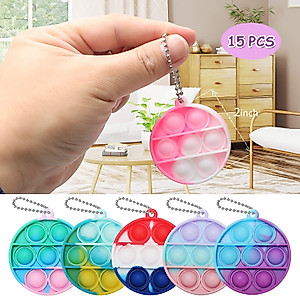 TOANWOD 24PCS Party Favors Pop Fidget Keychain Toy: Mini Party Favors Bubble Toy Pack for Kids - Birthday Goodie Bag Stuffers Gifts in Box - Sensory Classroom Prizes Bulk