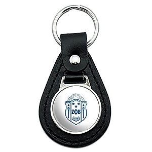 Black Leather Zeta Phi Beta Sorority Logo Keychain