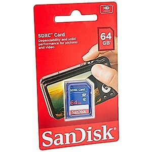 SanDisk 64GB Class 4 SDXC Flash Memory Card- SDSDB-064G-B35 (Label May Change)