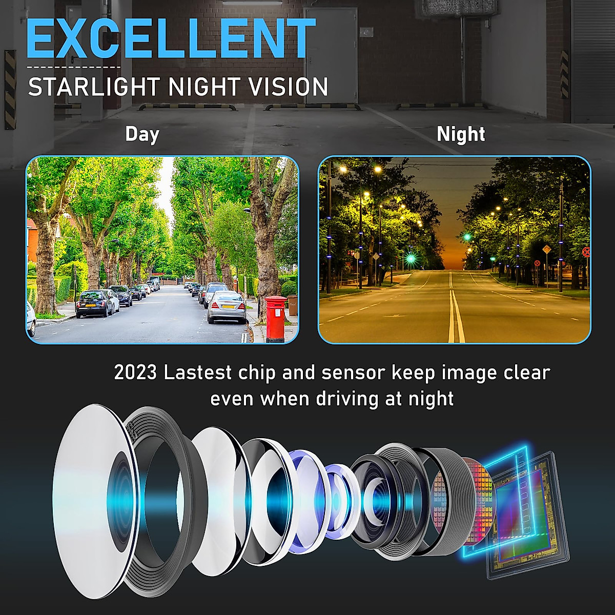 HD Backup Camera for Car Universal Front/Side/Rear Camera for 12V Car Truck Pickup SUV Rear View Reverse Camera with Left and Right, Up and Down Rotation Angle Night Vision IP69K Waterproof