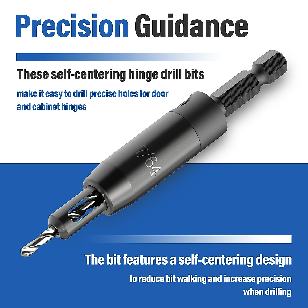 Apopip CC2430 Self Centering Drill Bit Assorted Set Fit for Bosch, Spring Loaded 3-Piece Clic-Change 1/4 in Hex Shank for Fast Bit Changes 3/32", 7/64", 1/8"
