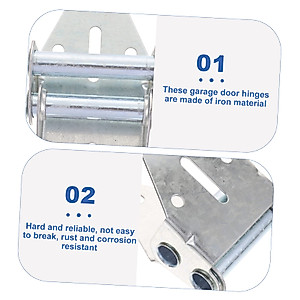 Angoily 6pcs Iron Garage Door Hinges Fix Garage Door Parts Heavy Duty Replacement Hinges
