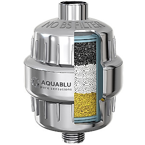 Shower Filter Heavy Duty NO BS – 99% REMOVAL Shower Head Filter for Hard Water, Chlorine, Heavy Metals, Fluoride, Micro-life, Organics & Much More!