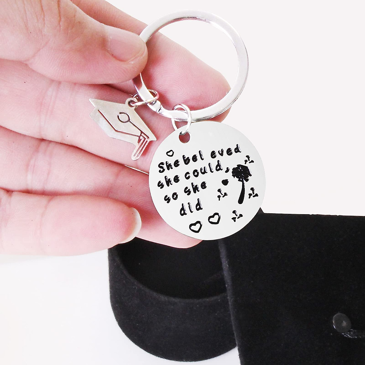 CORCUP 2024 Graduation Wine Glass Gift with Keychain- Now Hotter by One Degree - 15oz Stemless Wine Glass Great Gift for College and High School Graduates