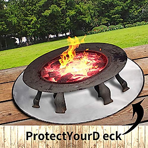 Fire Pit Mat 24'', 4-Layer Fireproof Mat, Deck Protector, Fire Pit Accessories, Burn Barrel, Under Grill Mat, BBQ Mat, Patio Shield, Fire Retardant Base Pad for Outdoors