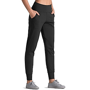 Dragon Fit Joggers for Women with Pockets,High Waist Workout Yoga Tapered Sweatpants Women's Lounge Pants (X-Large, Joggers78-Black)