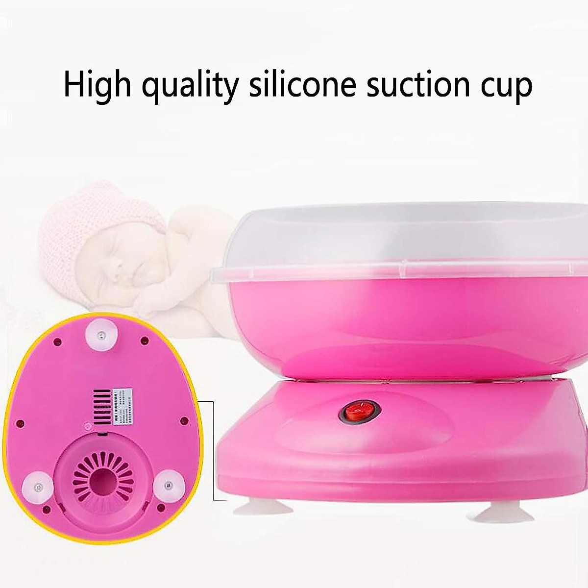 UZIAH Mini Cotton Candy Machine, 500W Electric Cotton Sugar Floss Maker, Household Kids Party Sweet Gift,Brown