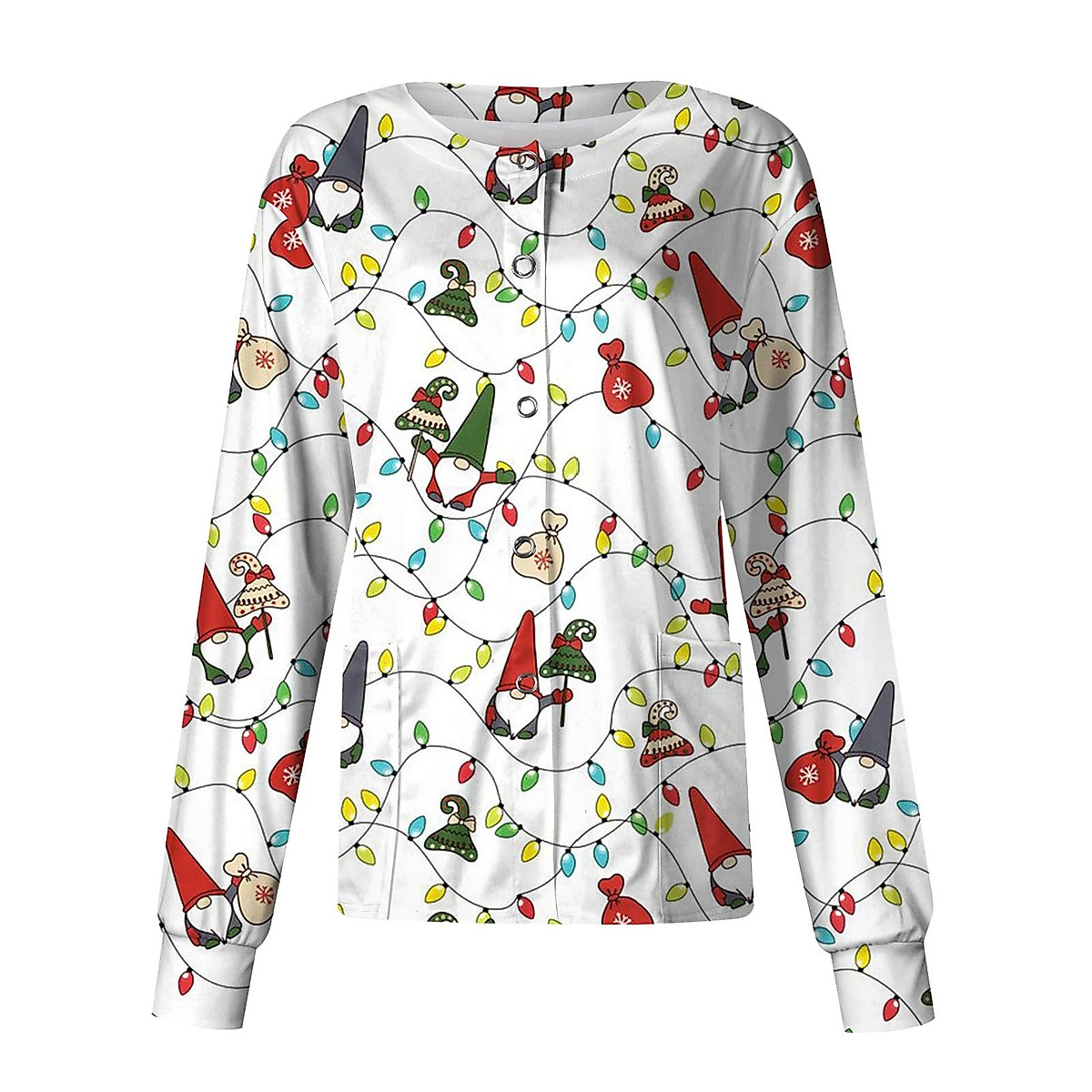 OIOLOYJM Sweatshirt 2023 Nurse Undershirt Long Sleeve Lab Coat Women Cute Jacket Womens Scrub Jacket Cute Jackets Dental Scrubs Halloween Scrub Womens Scrub Jacket Christmas