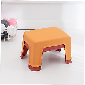 Veemoon 1pc Plastic Stool Kid Stool Plastic Foot Stool Step Stool for Adults Creative Footstool Household Stool Anti-Skid Stool Pp Thicken Orange Square Stool Baby Kids' Step Stools