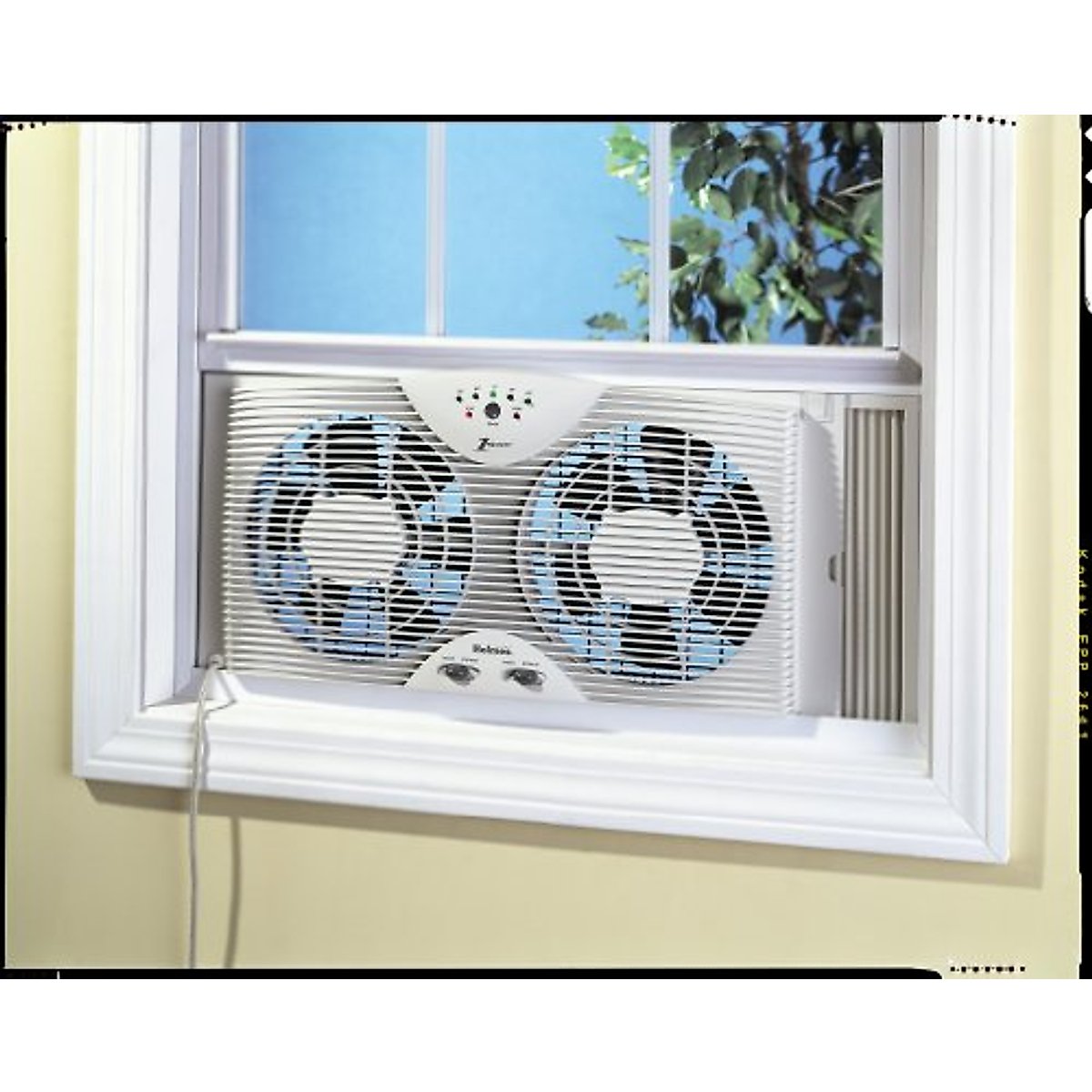 Holmes Dual 8" Blade Twin Window Fan with LED One Touch Thermostat Control
