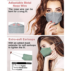 AOTDAOU KN95 Face Mask for Women Men, 20 Packs Earth Tone Print Masks Individually Wrapped, Disposable Colored Mask Comfortable Fit for Adult, 4-Ply Breathable Mask with Adjustable Nose Wire
