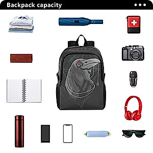 MCHIVER Crow Bird Lightweight Packable Hiking Backpack 22L Travel Bag Casual Daypack for Climbing Camping Hiking