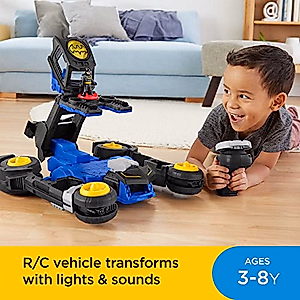 Fisher-Price Imaginext DC Super Friends Batman Toy Transforming Batmobile Rc Car with Lights & Sounds for Pretend Play Ages 3+ Years