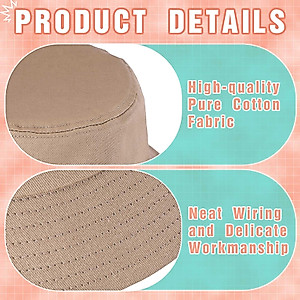 3 Pcs XXL Bucket Hat for Big Head Summer Oversize Fisherman Hats Travel Beach Hat Unisex Cotton Hat Lightweight Fishing Hats for Women Men Teen Outdoor Vacation, Black Khaki and White