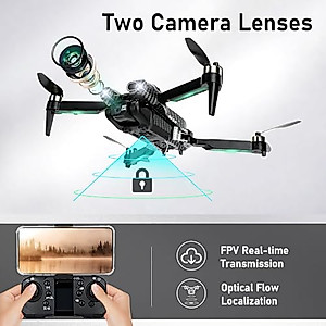 FLYVISTA Mini Drone with Camera for Adults Kids, 1080P WiFi FPV Camera Drone with 3 Batteries, One-Click Take Off/Landing, Altitude Hold, Headless Mode, 360° Flips, 3-Gear Speeds, Emergency Stop, Carrying Case, Toys Gifts for Kids and Adults Beginner