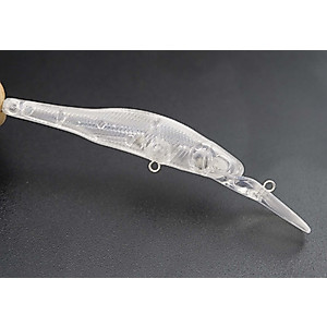 Free Eye 20PCS Unpainted Fishing Blanks Crankbait 9.6cm 4.77g topwater Artificial Bait Fishing Lures Blank Minnowbait Hard unpainted Artificial Bait Bodies DIY Fishing Tackle Spoons